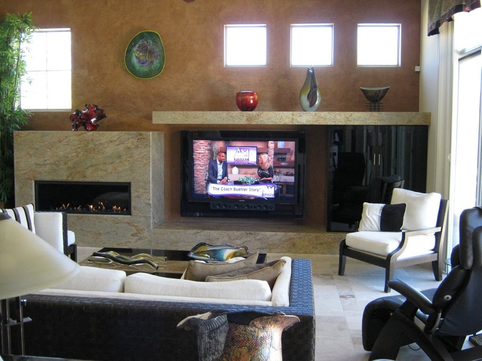 Custom Entertainment Wall - Contemporary - Living Room - Phoenix - by ...