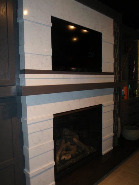 Custom Fireplace & Bar - Contemporary - Living Room - Chicago - by ...
