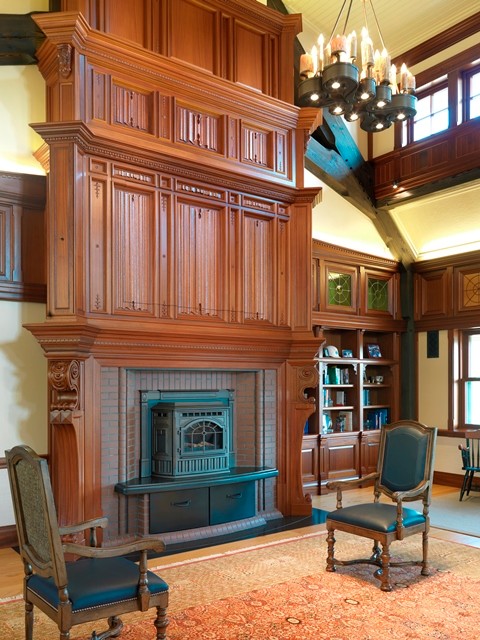 Custom Fireplace Surround with a Secret - Classique - Salon - Boston ...