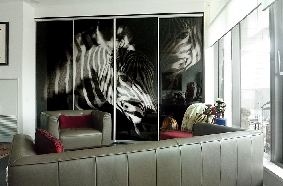 Custom Graphic Sliding Doors - "Decorativo" - Contemporary - Living ...