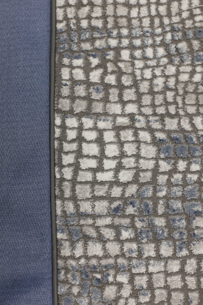 Custom Leather Piping and Wide Binding Area Rug - Living Room - Boston ...