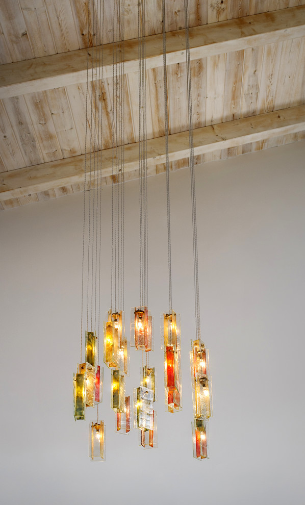 CUSTOM LIGHTING FOR TWO STORY GREAT ROOM, RAIN DROPS CHANDELIER by ...