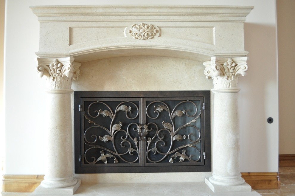 Custom Mantels and Fireplace Doors - Traditional - Living Room - Orange ...