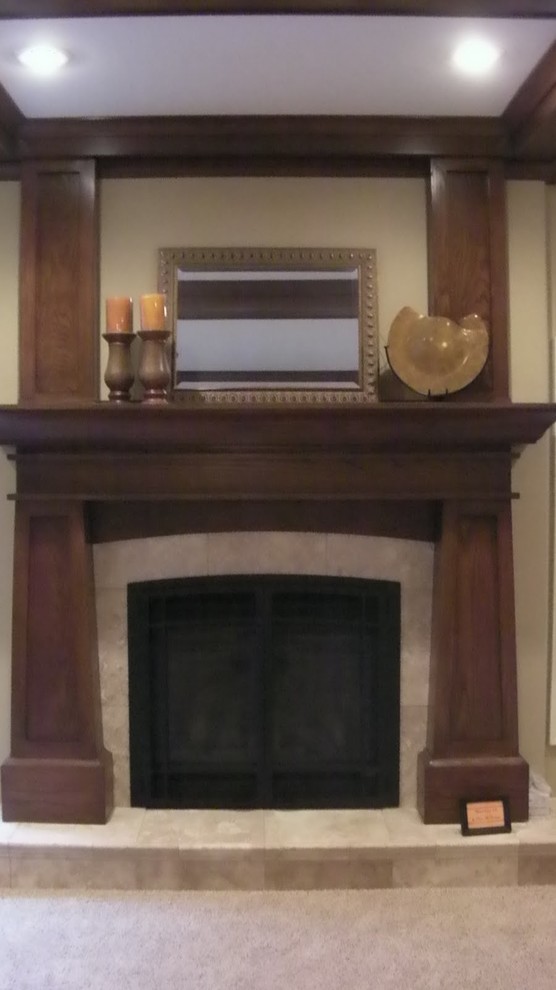 Custom Oak Art & Craft style Fireplace - Craftsman - Living Room ...