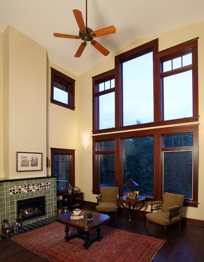 Custom Pratt & Larson mosaic - Craftsman - Living Room - Portland - by ...