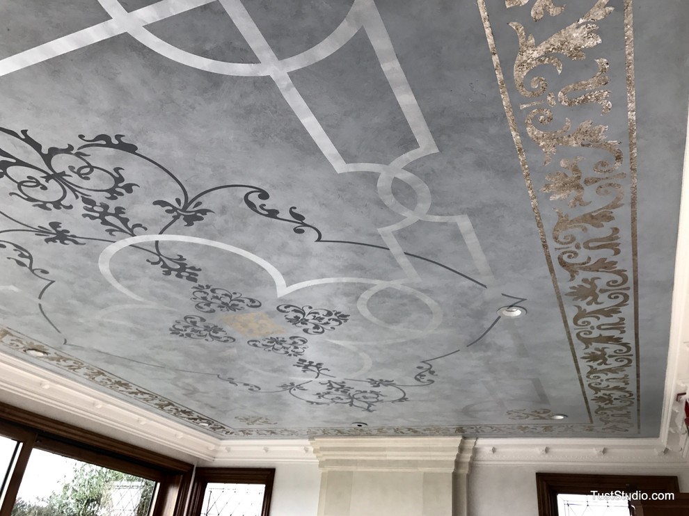 Custom Stenciled Ceiling - Living Room - San Francisco - by Tust Studio ...
