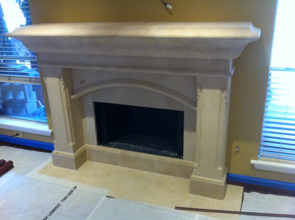Custom stone fireplace - Traditional - Living Room - Houston - by Bay ...