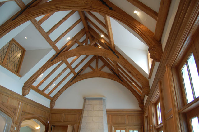 Custom Timber Trusses & Beams - Traditional - Living Room - Dallas - by ...
