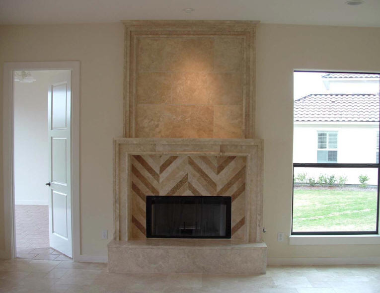 Custom Travertine Fireplaces - Traditional - Living Room - Salt Lake ...
