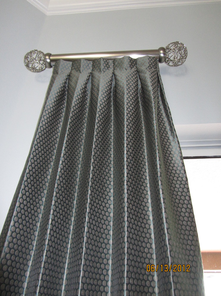 Custom window treatment - stationary panels - Contemporary - Living ...