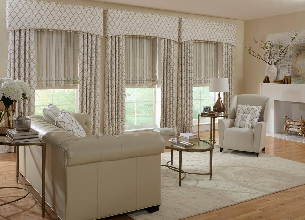 Custom Window Treatments - Transitional - Living Room - Dallas - by ...