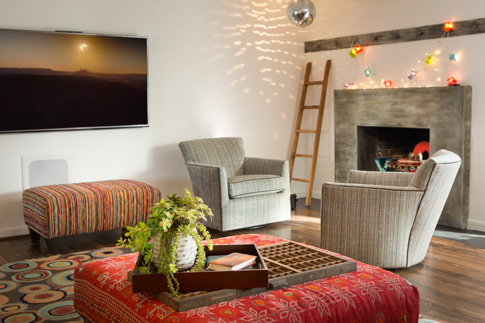 Custom Zinc Fireplace Mantle - Modern - Living Room - Dallas - by ...