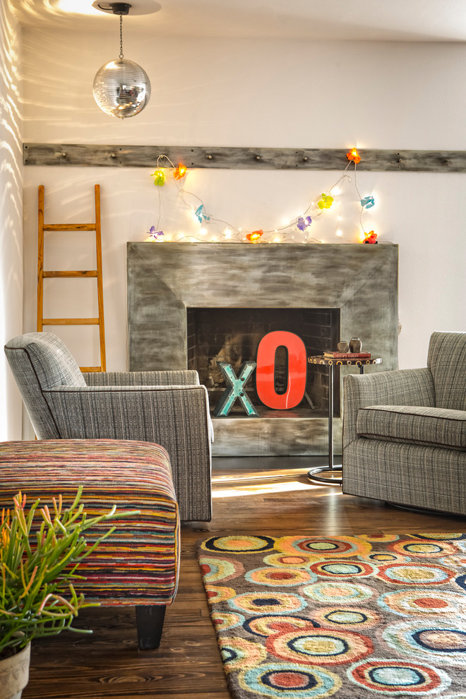 Custom Zinc Fireplace Mantle - Modern - Living Room - Dallas - by ...