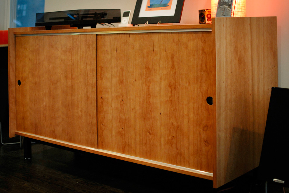 Customized Standard Audio Credenza in Cherry - Modern - Living Room ...