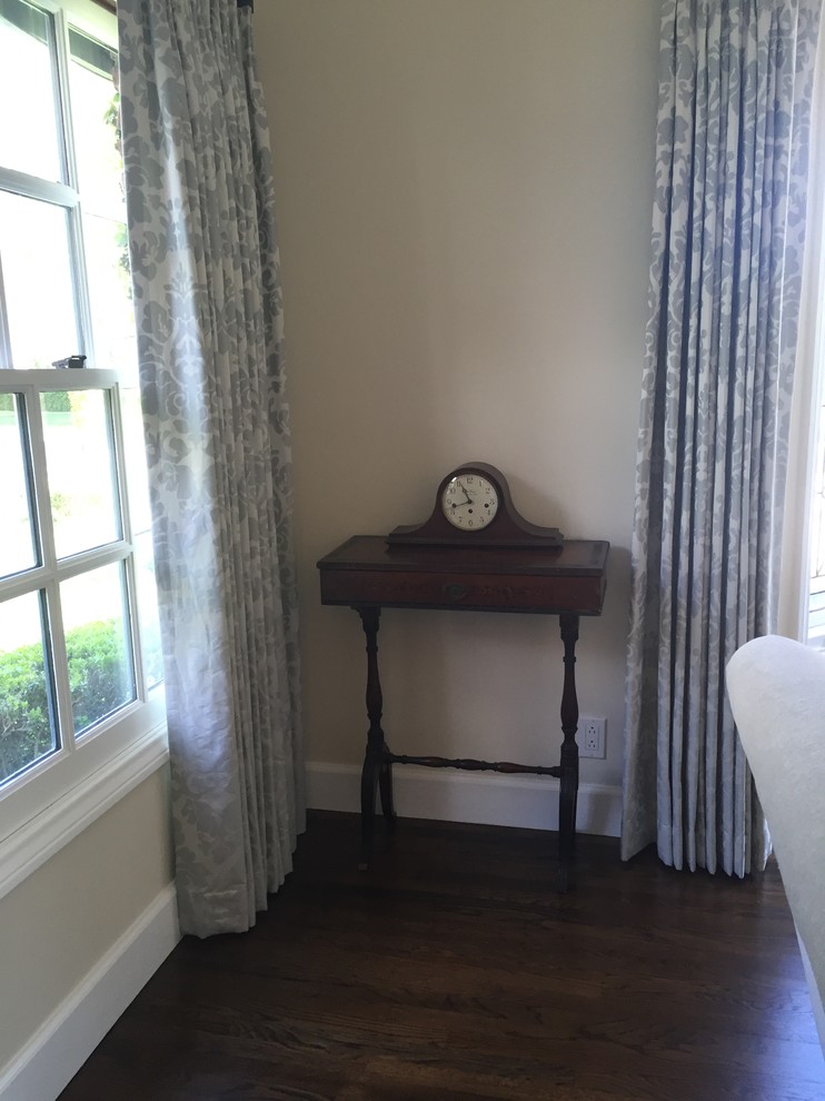 Damask Drapery Panels - Beach Style - Living Room - Los Angeles - by ...