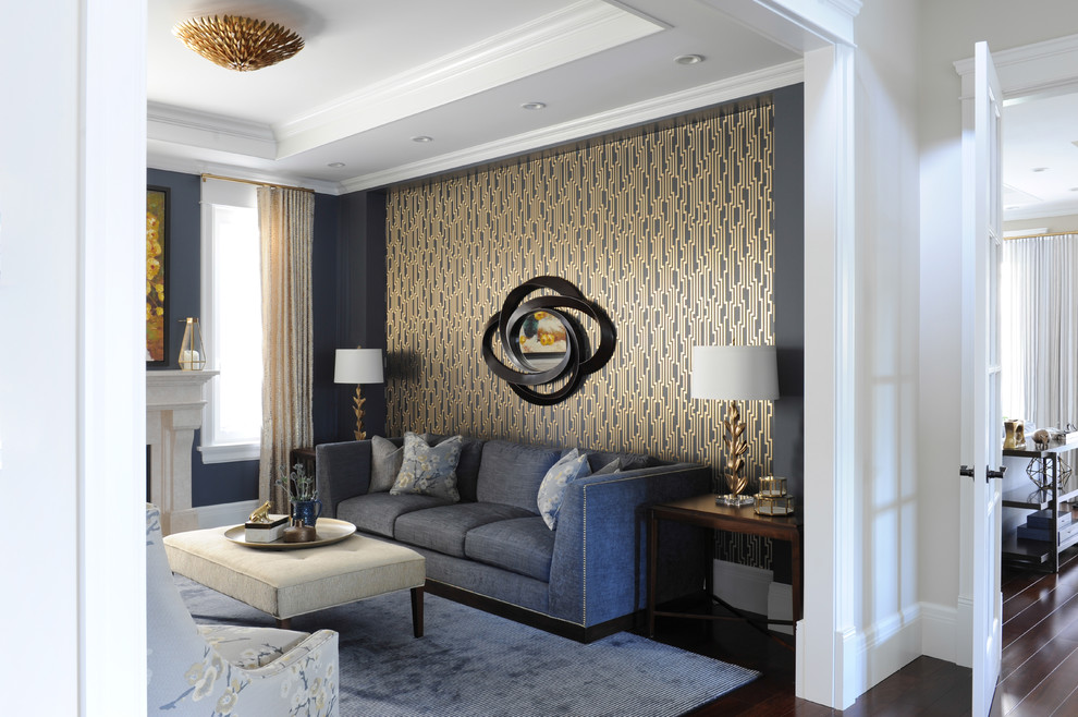 Dark and Dramatic Living & Dining Room - Contemporary - Living Room ...