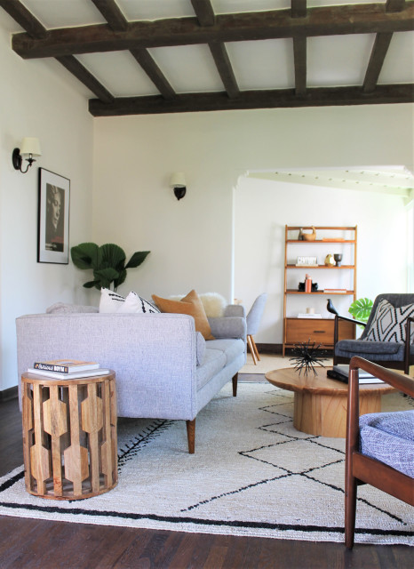 Dark Wood Beams in French Normandy Style Home in Los Angeles ...