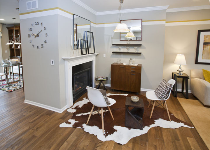 Den with Fireplace and Bar - Eclectic - Living Room - Chicago - by Mary ...