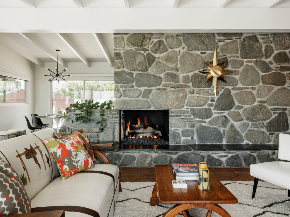 Desert midcentury modern restoration - Midcentury - Living Room - Other ...