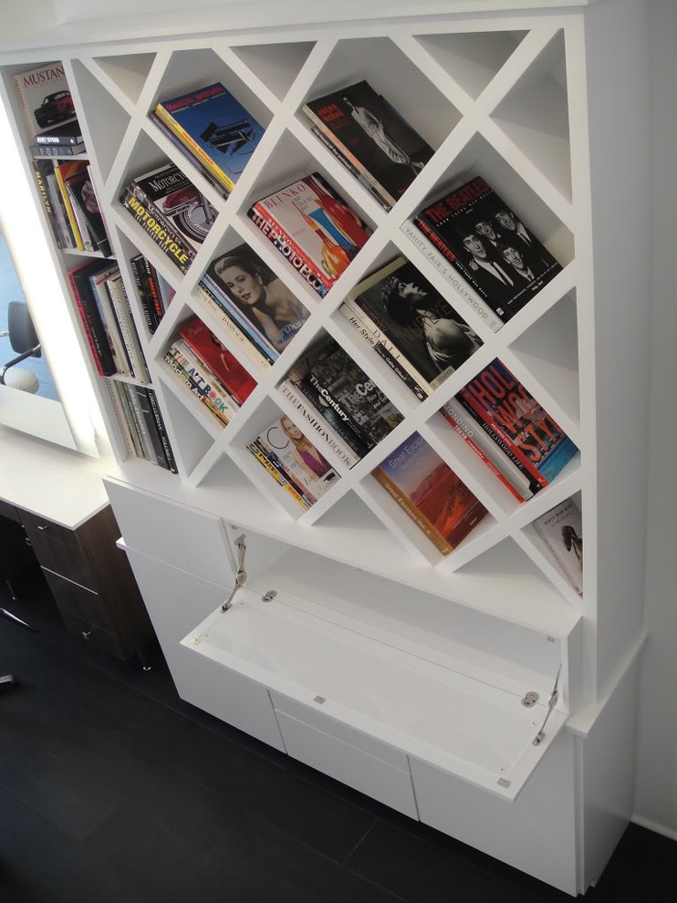 diagonal bookcase - Traditional - Living Room - Los Angeles - by Mikes ...