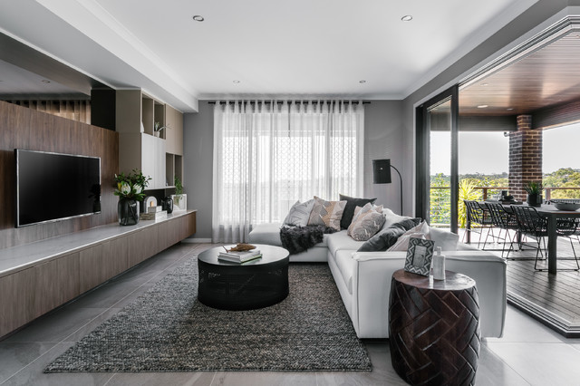 Display Home: Botanica Split Level - Beach Style - Living Room ...