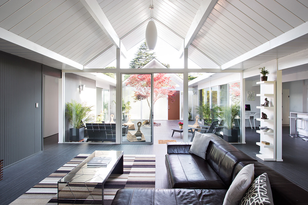 Double Gable Eichler Remodel - Midcentury - Living Room - San Francisco ...