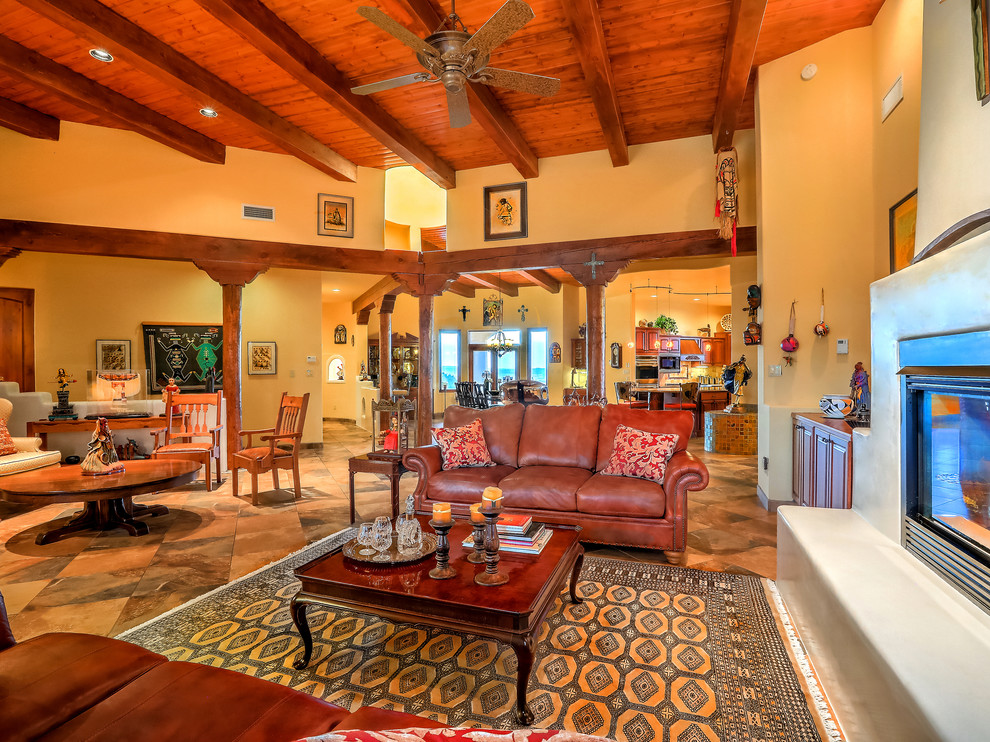 Dramatic Southwestern Style Home - Southwestern - Living Room ...