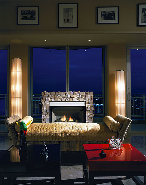 Dramatic Westwood high rise residence - Contemporary - Living Room ...