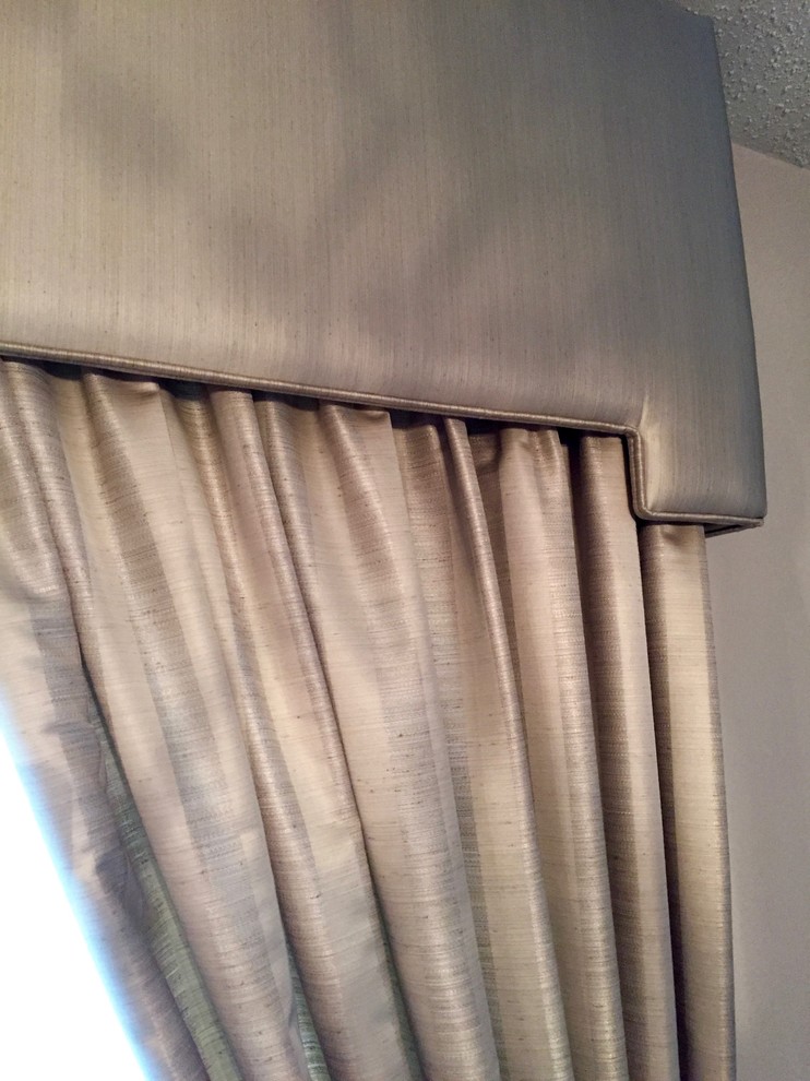 Draperies with Cornice Boards - Traditional - Living Room - Omaha - by ...