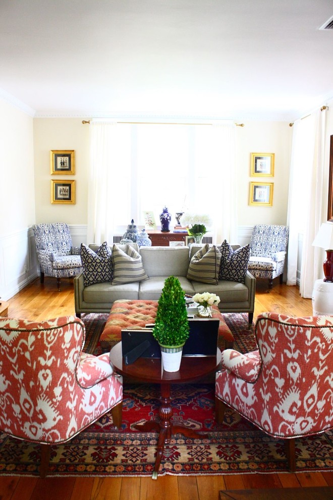 Eclectic Blue & White Living Room - Eclectic - Living Room - New York ...