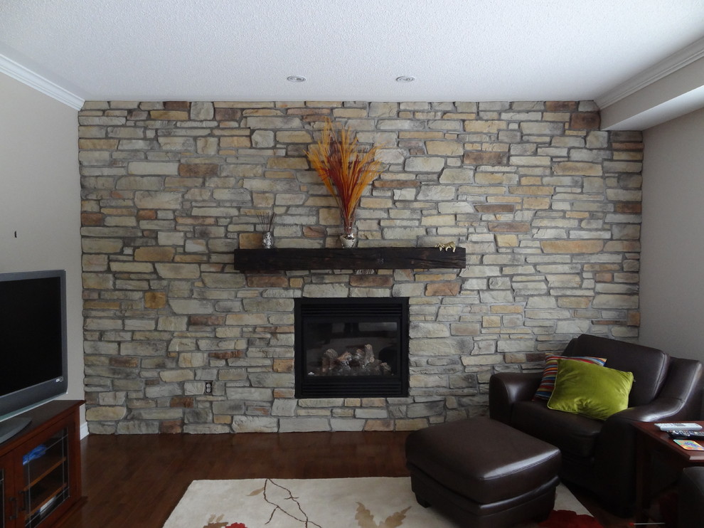 Eldorado Thin Stone Fireplace Feature Wall - Craftsman - Living Room ...