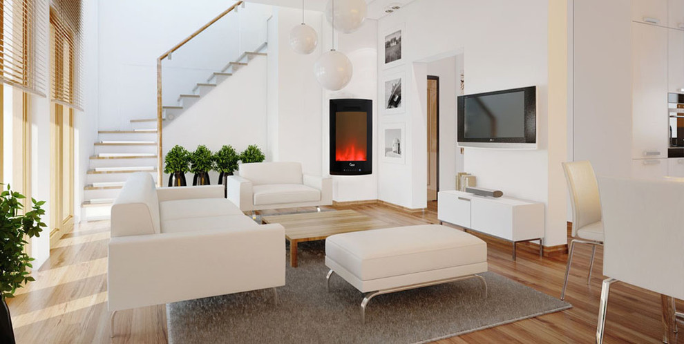 Electric Fireplace Meet Your Living Room - Eclectic - Living Room - San ...