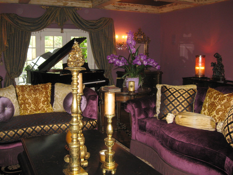 Elegant Plum colored living room - Traditional - Living Room ...