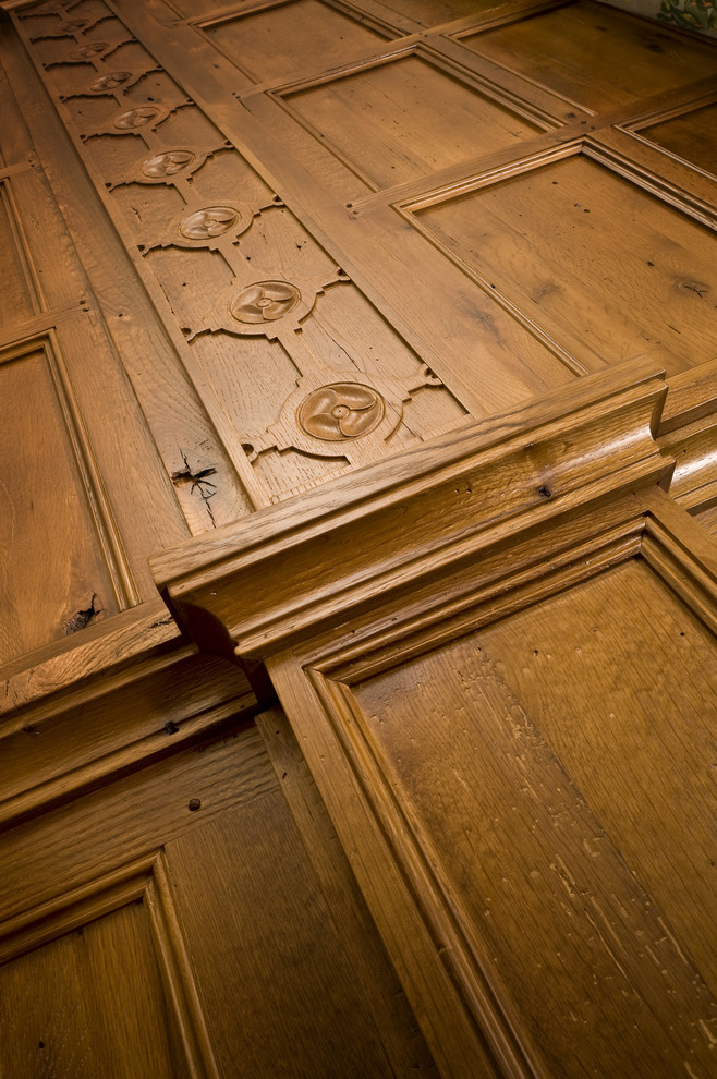 English Strapwork Carving - Traditional - Living Room - Dallas - by ...