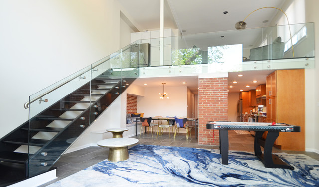 Erin's Glass Railing - Contemporary - Living Room - DC Metro - by ...
