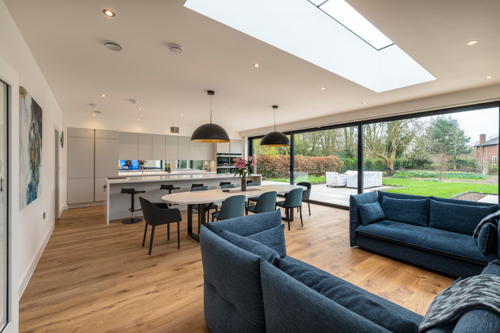 Expansive modern Kitchen/Family Room - Modern - Living Room - Cheshire ...