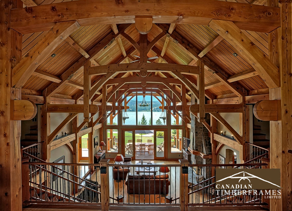Exquisite Timber Frame Architecture - Contemporary - Living Room ...