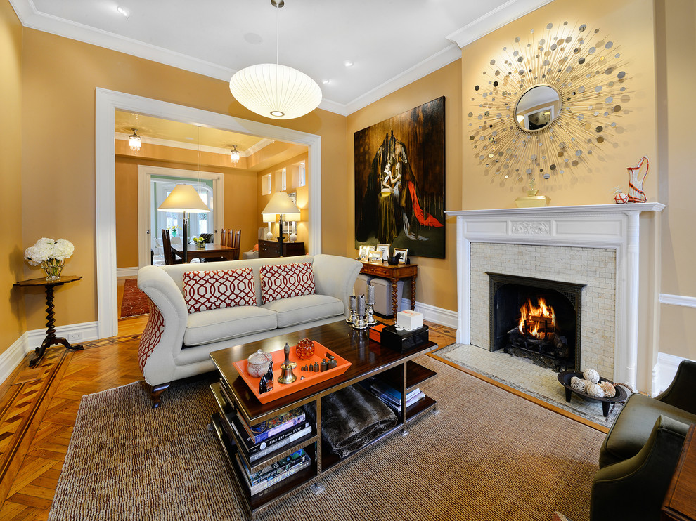 Extraordinary 28-foot wide Queen Anne mansion - Midcentury - Living ...