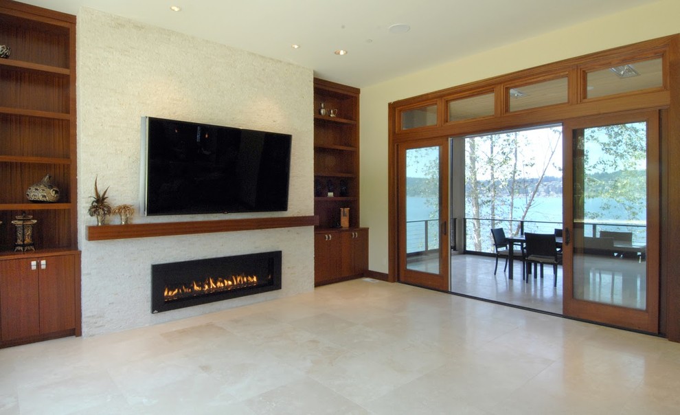 Family Room to Deck Area - Contemporary - Living Room - Seattle - by ...