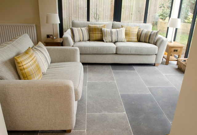 Farrow Grey Tumbled Limestone | MyStoneFloor - Casa de campo - Salón ...