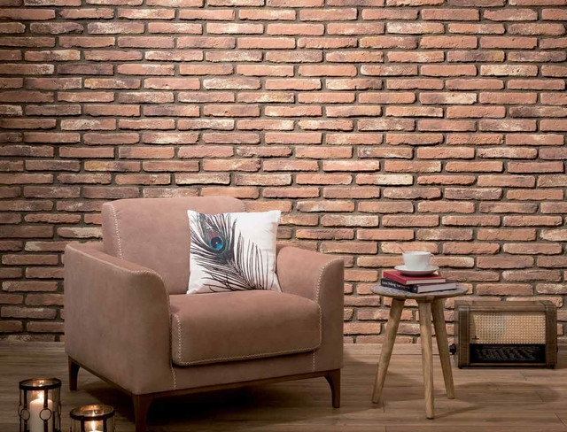 Feature Wall - Monta Vitruvian Brick Slips - Rustic - Living Room ...
