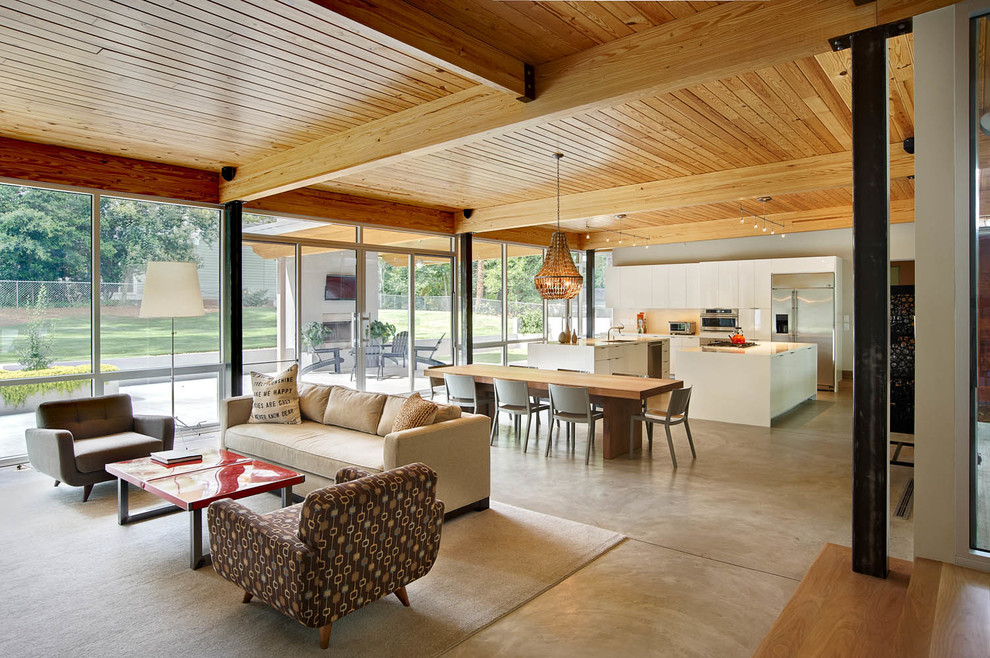 Ferguson/Crowther House - Modern - Living Room - Raleigh - by Louis ...