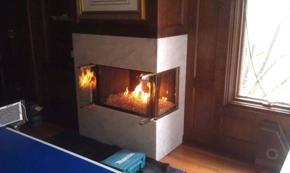 Fireglass fireplace - Contemporary - Living Room - New York - by KJB ...