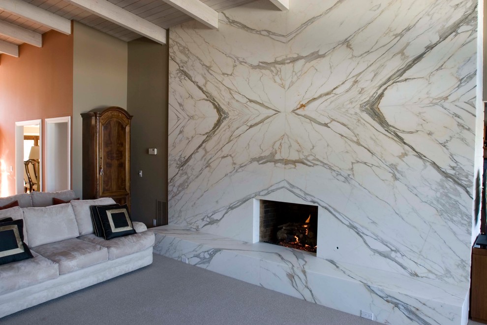 Fireplace/Calacatta - Traditional - Living Room - San Francisco - by ...