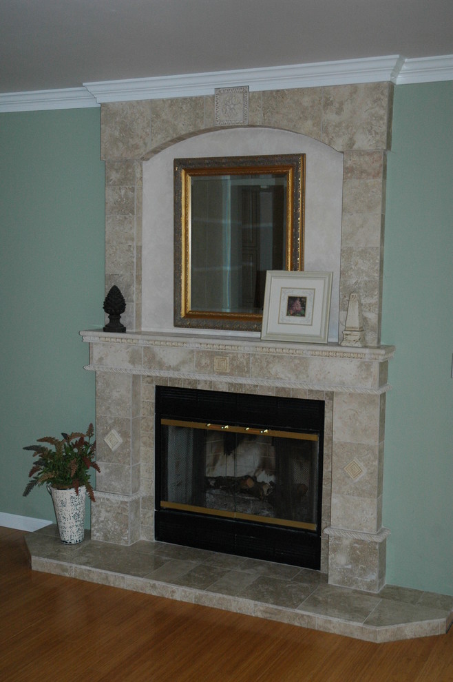 Fireplace face remodels that rock! - Traditional - Living Room ...