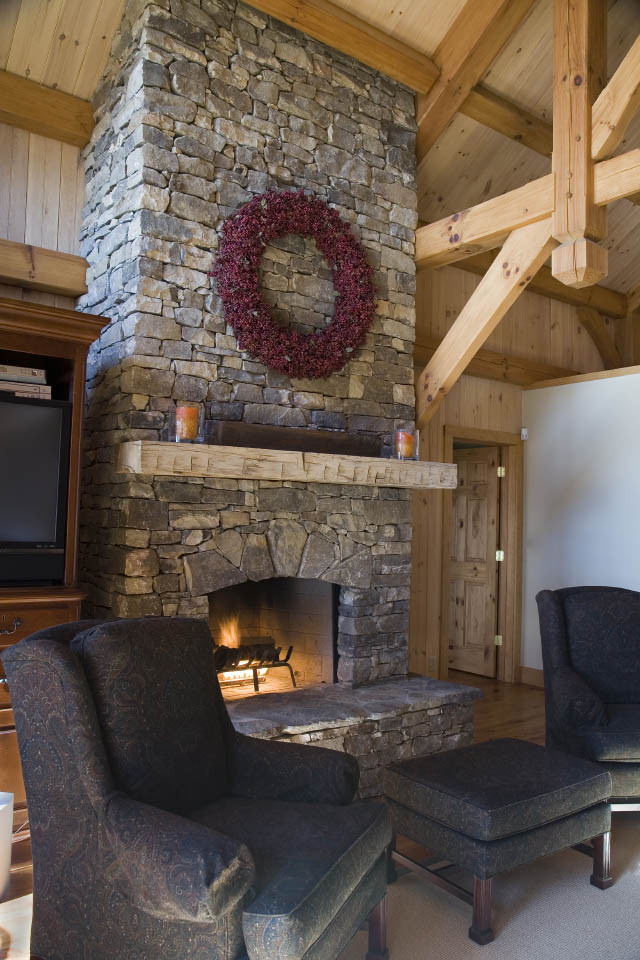 Fireplace in a Timber Frame - Traditional - Living Room - Other - by ...