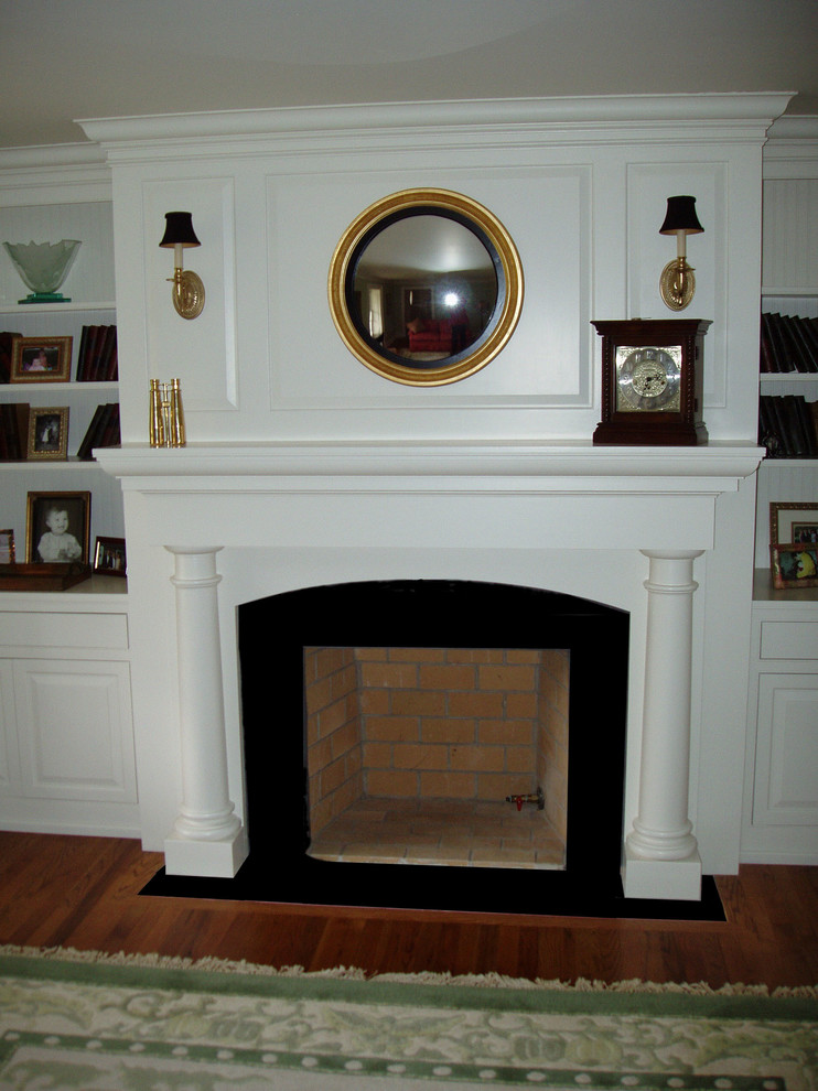 Fireplace Mantel with Column Detail - Traditional - Living Room ...