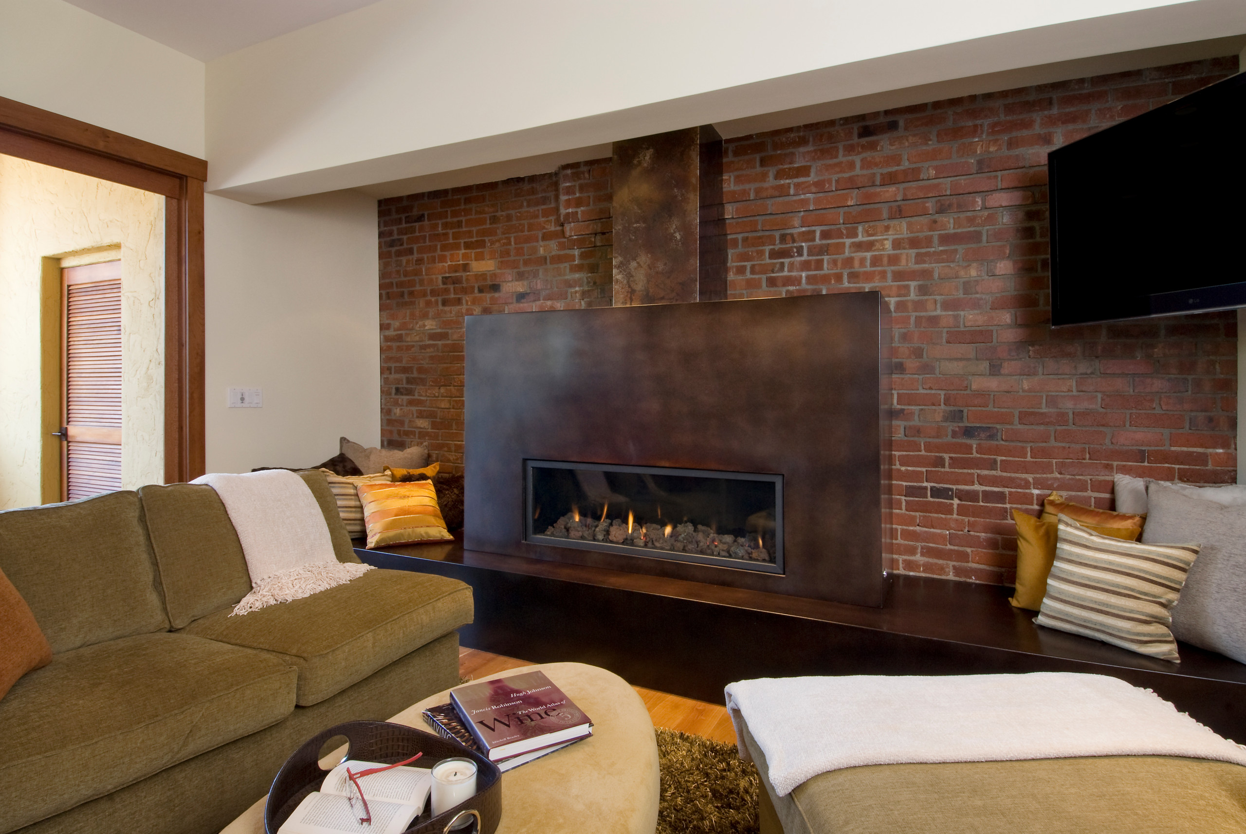 Industrial Living Room Fireplace Design Ideas Industrial Fireplace