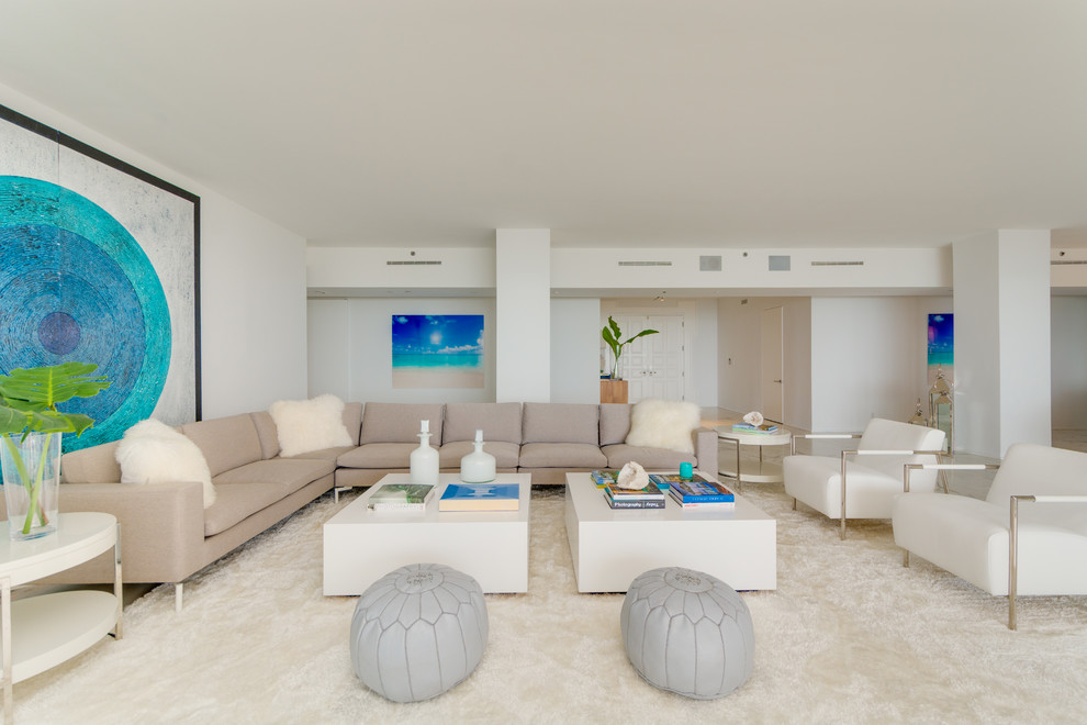 Fisher Island - Beach Style - Living Room - New York - by Douglas ...