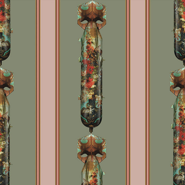 Floral Stripe Georgian wallpaper - Victorian - Living Room - by FEATHR ...